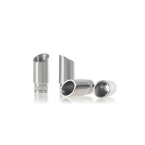 Smooth Slash Cut Exhaust Style Wide Bore Stainless Steel Drip Tip (SS0 ...